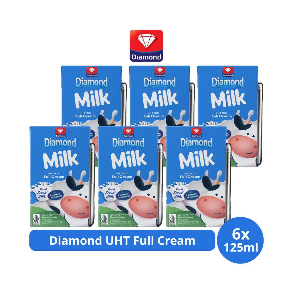 Jual Diamond Milk Susu UHT Full Cream 125ml x 6 pcs | Shopee Indonesia