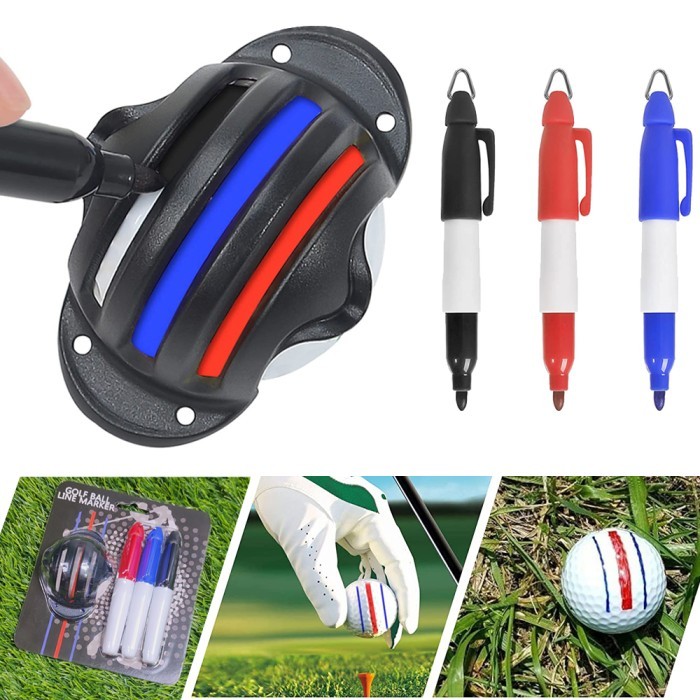 Jual Golf Ball Line Maker Triple Track Liner Penanda Garis Bola Golf ...