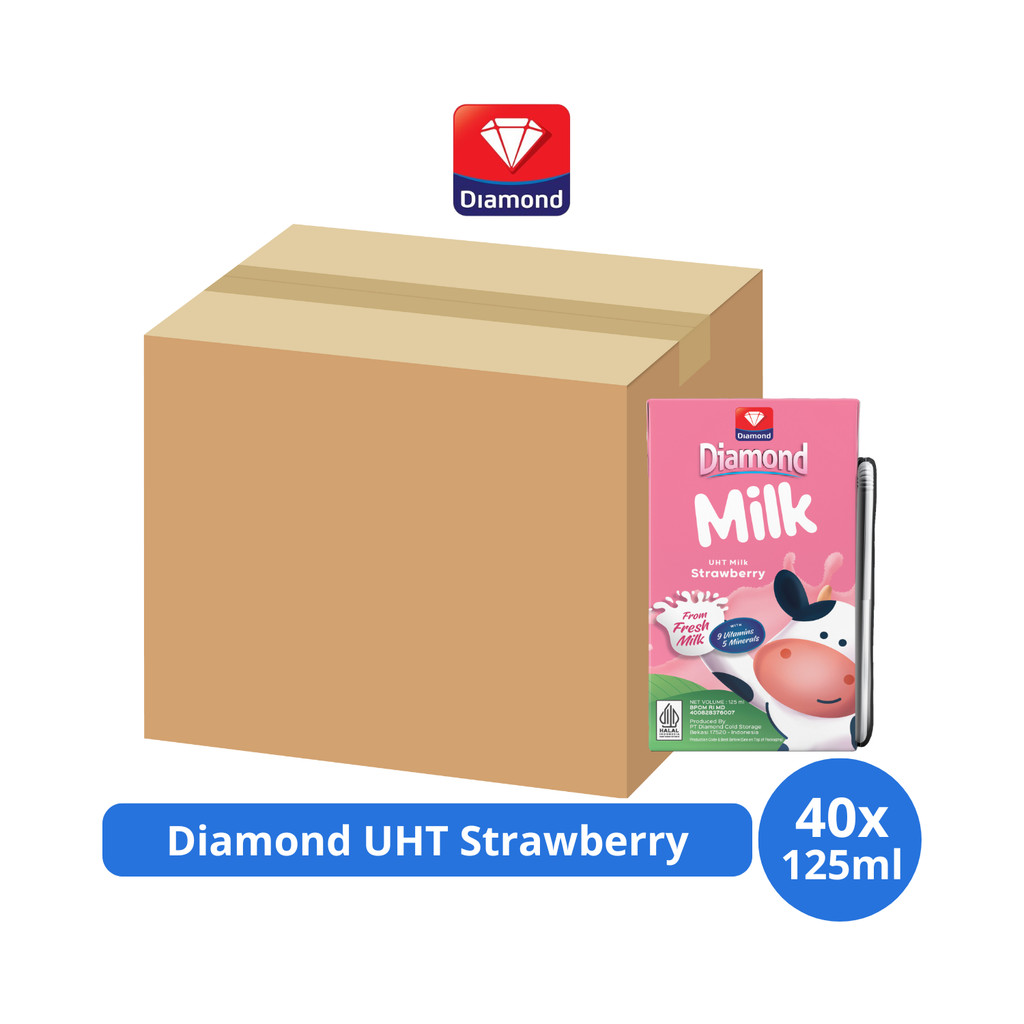 Jual Diamond Milk Susu UHT Strawberry 125ml x 40 pcs [Karton] | Shopee Indonesia