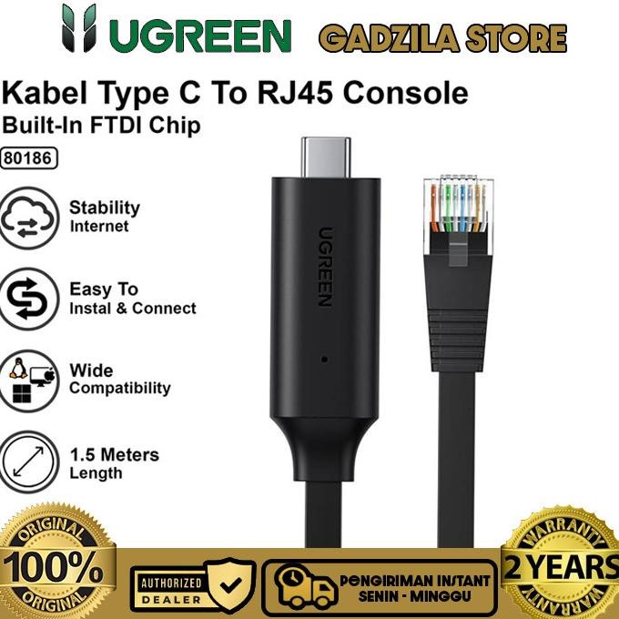 Jual ugreen cable lan ethernet console type-c kabel to rj45 laptop ...