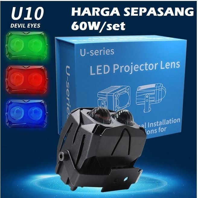 Jual Lampu Led Sql 2 Mata Demon U Series Mt27 Mt 27 Lampu Tembak Mini ...