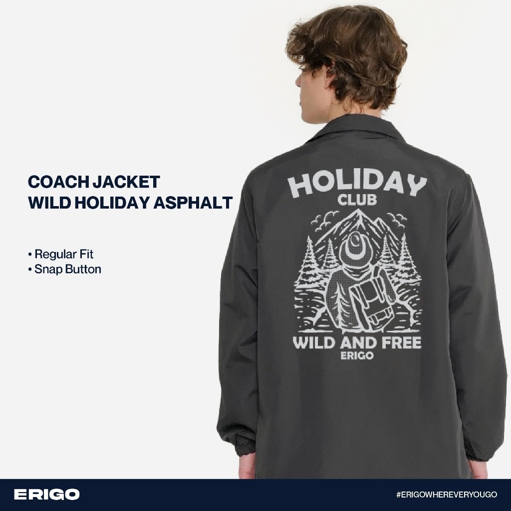 Jual Erigo Coach Jacket Graphic Wild Holiday Asphalt | Shopee Indonesia