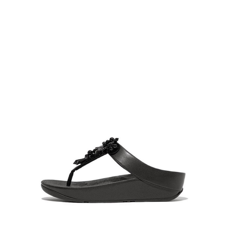 Jual Fitflop Rumba Starburst-Bead Toe-Post Sandals - Black | Shopee ...