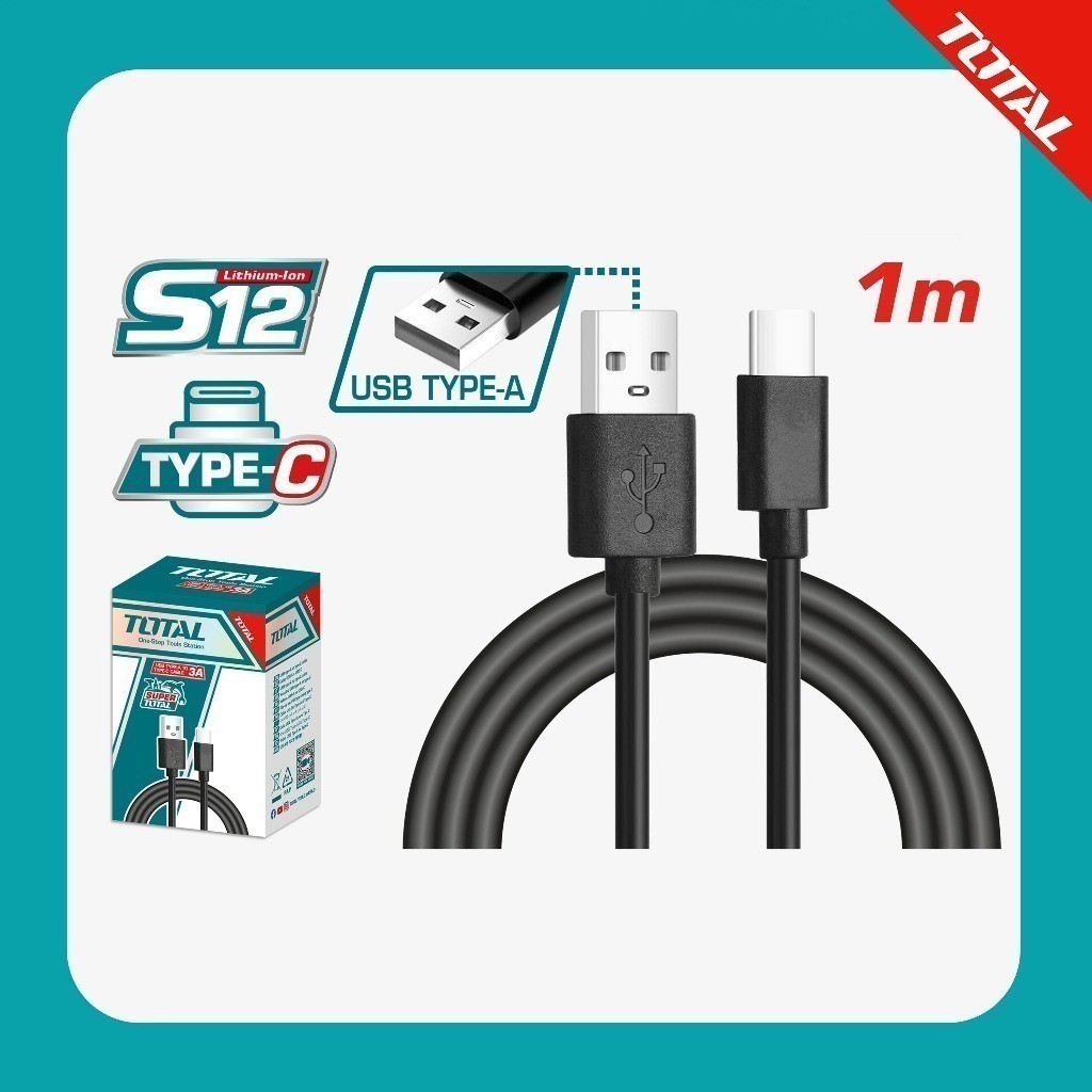 Jual 【TOTAL】Kabel USB Type-A ke Type-C 1M - TIUCC01 | Dukungan 3A Fast ...