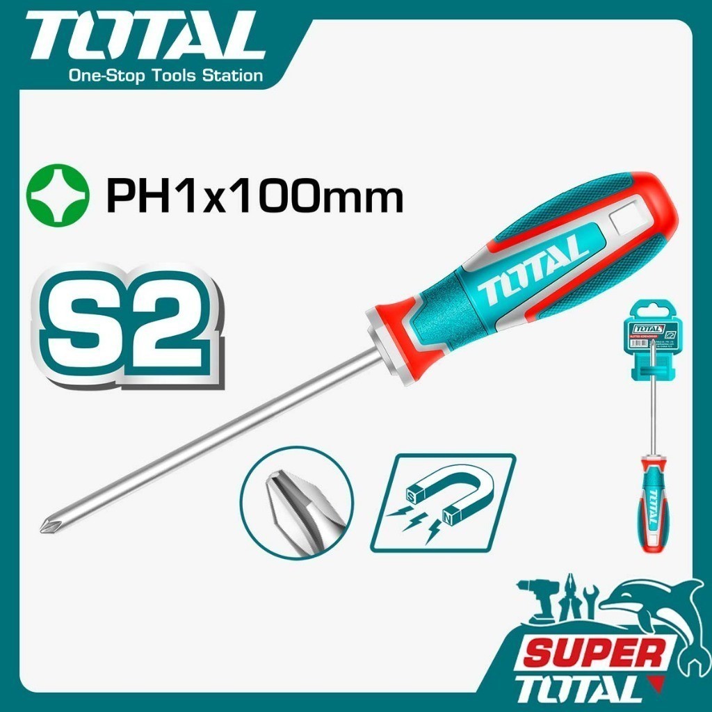 Jual 【TOTAL】Phillips Screwdriver TSDPH1100 - Obeng Phillips ...
