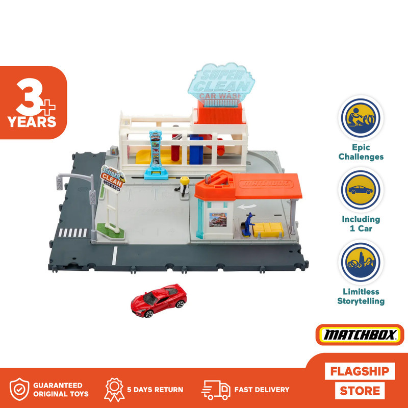 Jual Matchbox Action Drivers Super Clean Car Wash Playset - Mainan ...