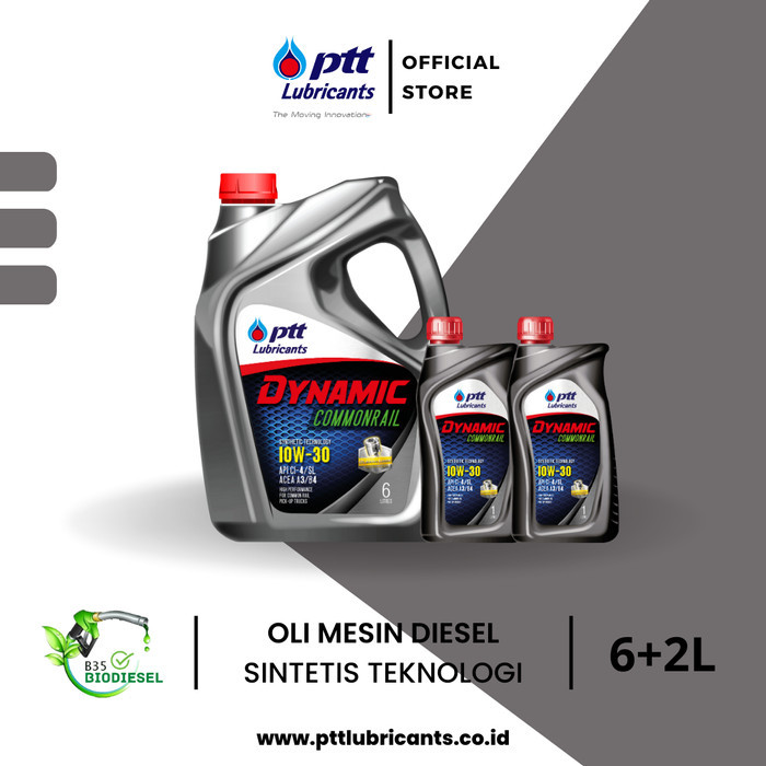 Jual PTT LUBRICANTS DYNAMIC COMMONRAIL SAE 10W-30 API CI-4/SL [6+2L] | Shopee Indonesia