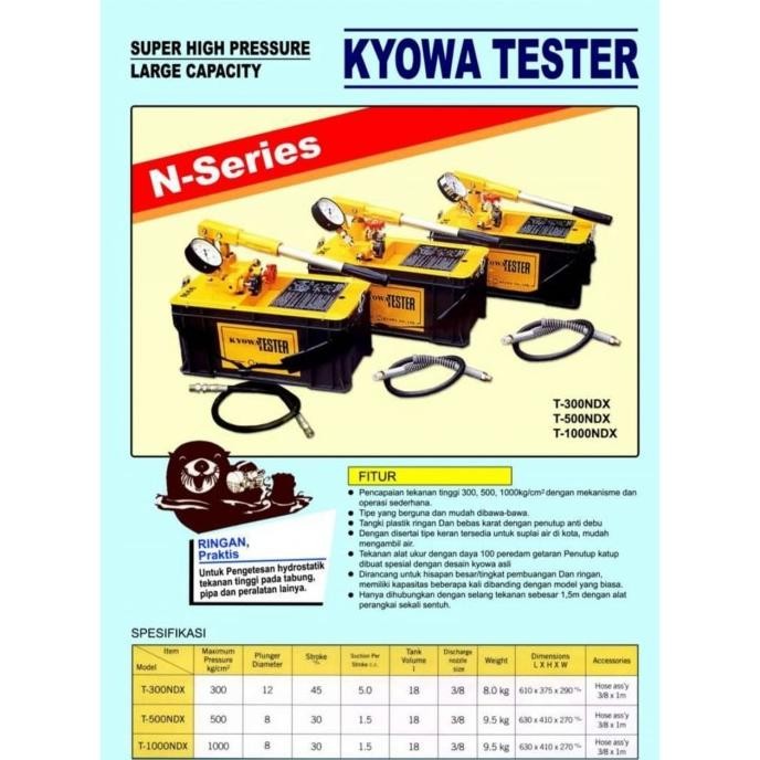 Jual Mesin Test Pump & Tester Manual Kyowa T-1000N Test Pump 1000 Kg ...