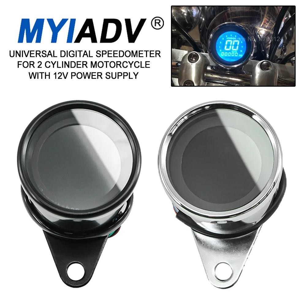 Jual Scooter Atv Meter Universal Motorcycle Digital Speedometer Retro ...