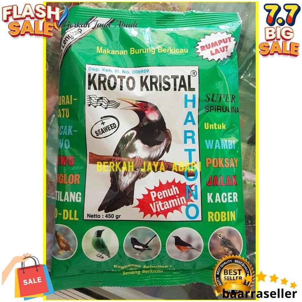 Jual Pakan Burung Kroto Kristal Hartono Rumput Laut Original Produk ...
