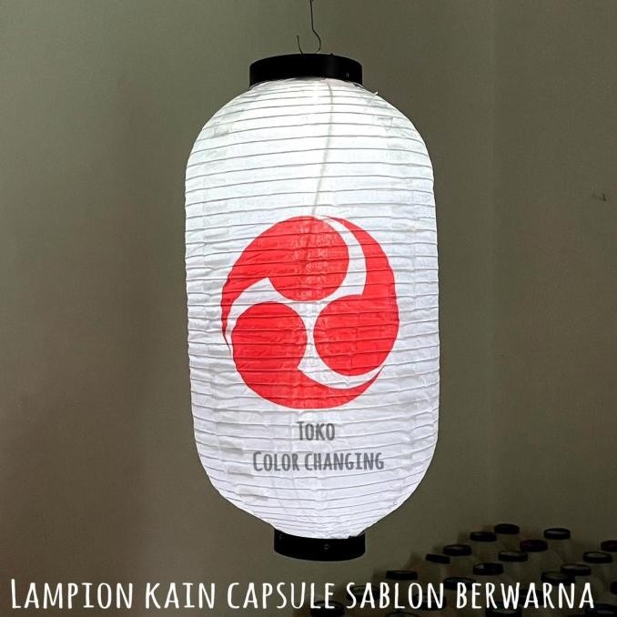 Jual @=@=@=@=] Lampion Capsule Kain Sablon kamon hidari mitsudomoe Berwarna Premium OUTDOOR 25 x ...