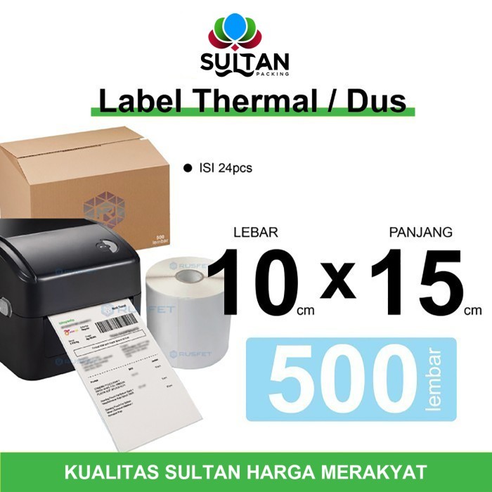 Jual Resi Sticker Thermal Printer Stiker Label Barcode POS A6 10x15cm ...