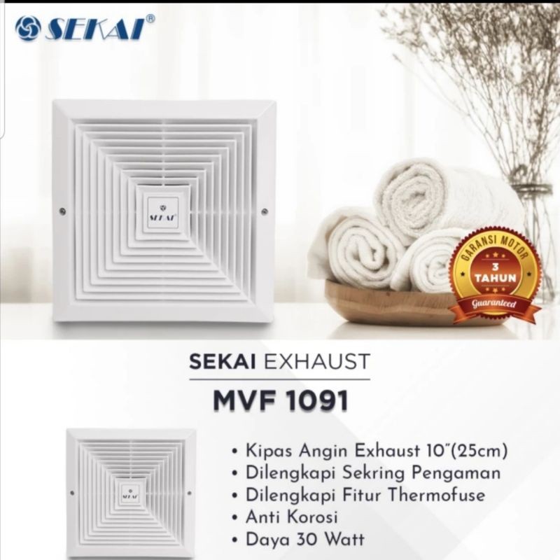 Jual SEKAI : MVF1091 CEILING EXHAUST FAN / EXHAUST PLAFON DAK 10 INCH ( 25 CM ) MVF 1091 ...