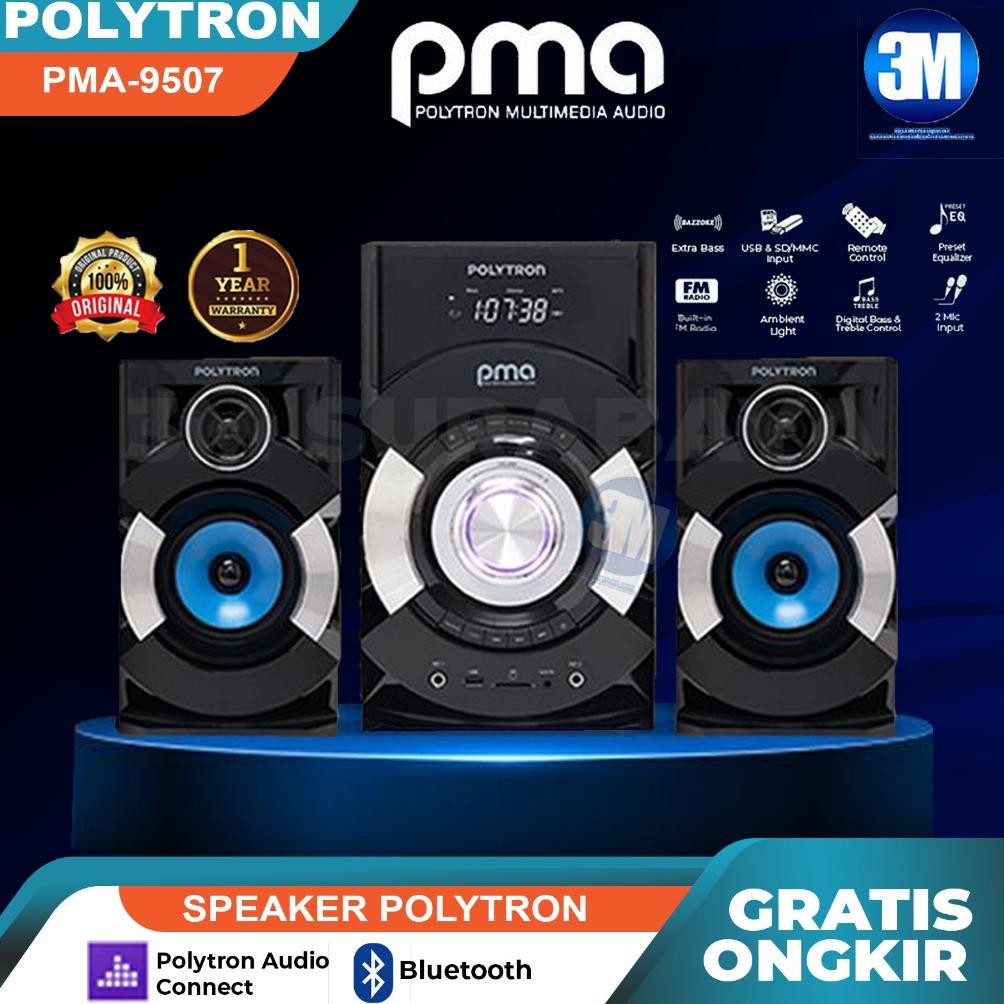 Jual ngel speaker bluetooth polytron pma 9507 / 9527 100% ori | speaker polytron pma 9507 / 9527 ...