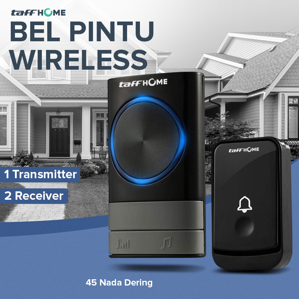 Jual TaffHOME Bel Pintu Wireless 51 Tunes 2 Receiver 1 Transmitter - Q189-BB Original 99 Square ...