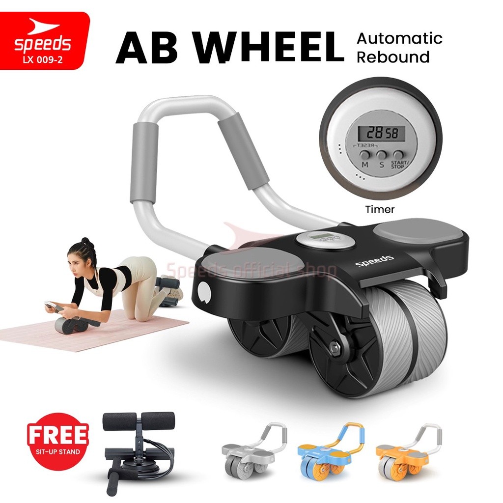 Jual SPEEDS AB Wheels Plank Trainer Ab Roller 2 Roda Automatic Rebound ...