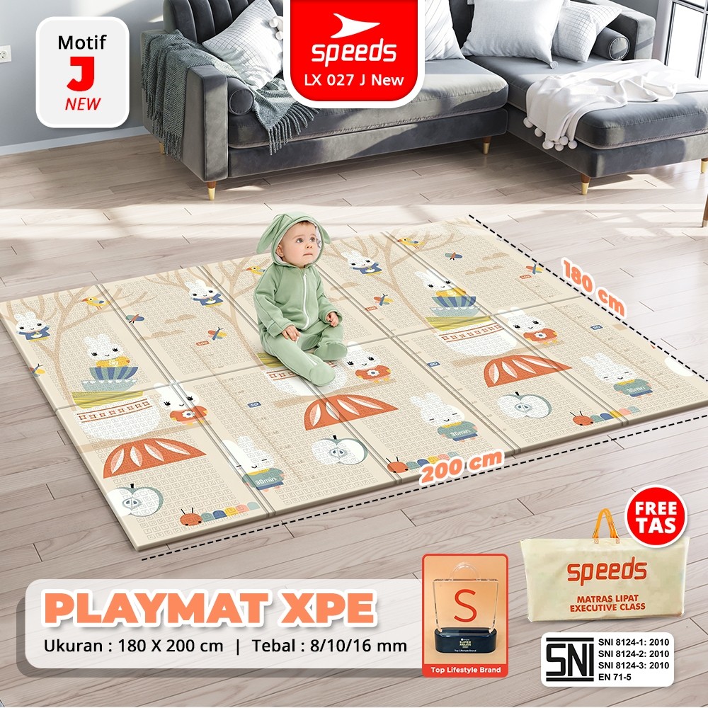 Jual SPEEDS SNI J Playmate Bayi Karpet Lipat 180x200cm (8-10mm) Playmat ...