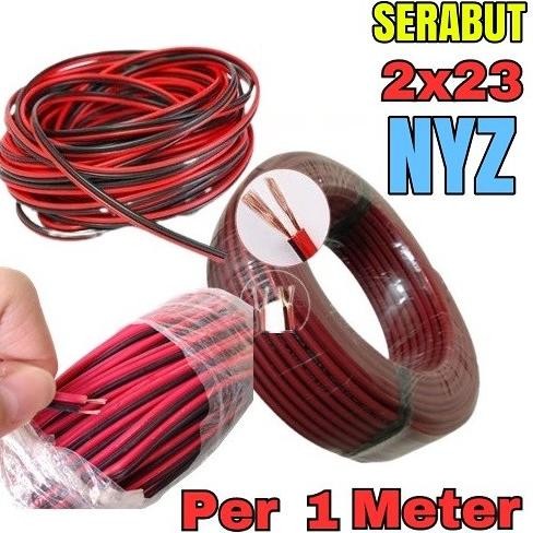 Jual Produk Terbaik] Kabel Listrik Speaker NYZ 2x23 Serabut Tembaga 2 Jalur @1M Merah Hitam ...
