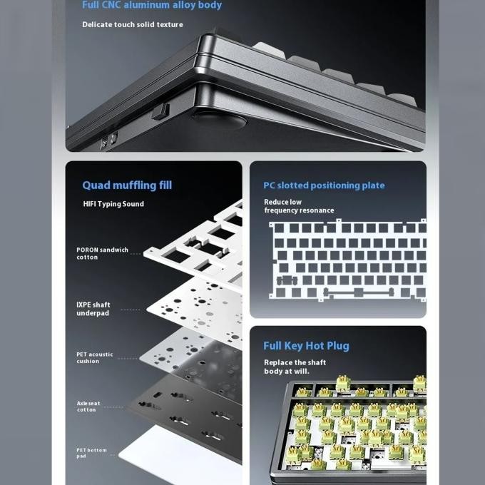 Jual Dark Alien R83 Wired / Wireless Tri Mode RGB 75% Layout Mechanical ...