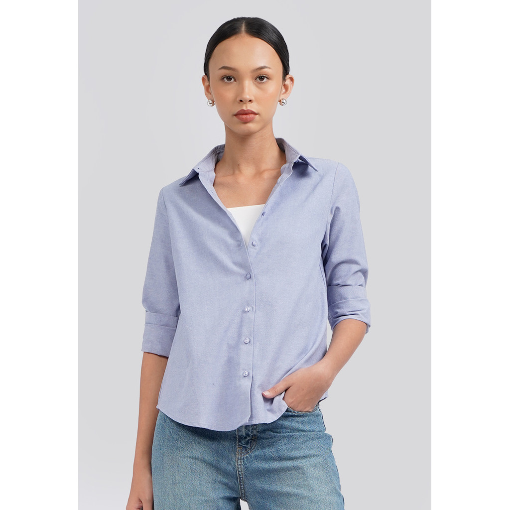 Jual Executive Basic Long Sleeve Blouse Future Dusk | Shopee Indonesia