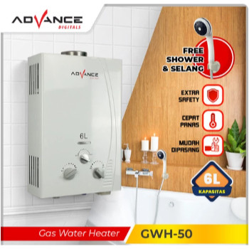 Jual Advance Gas Water Heater GWH-50 Pemanas Air Kamar Mandi Gas Bonus ...