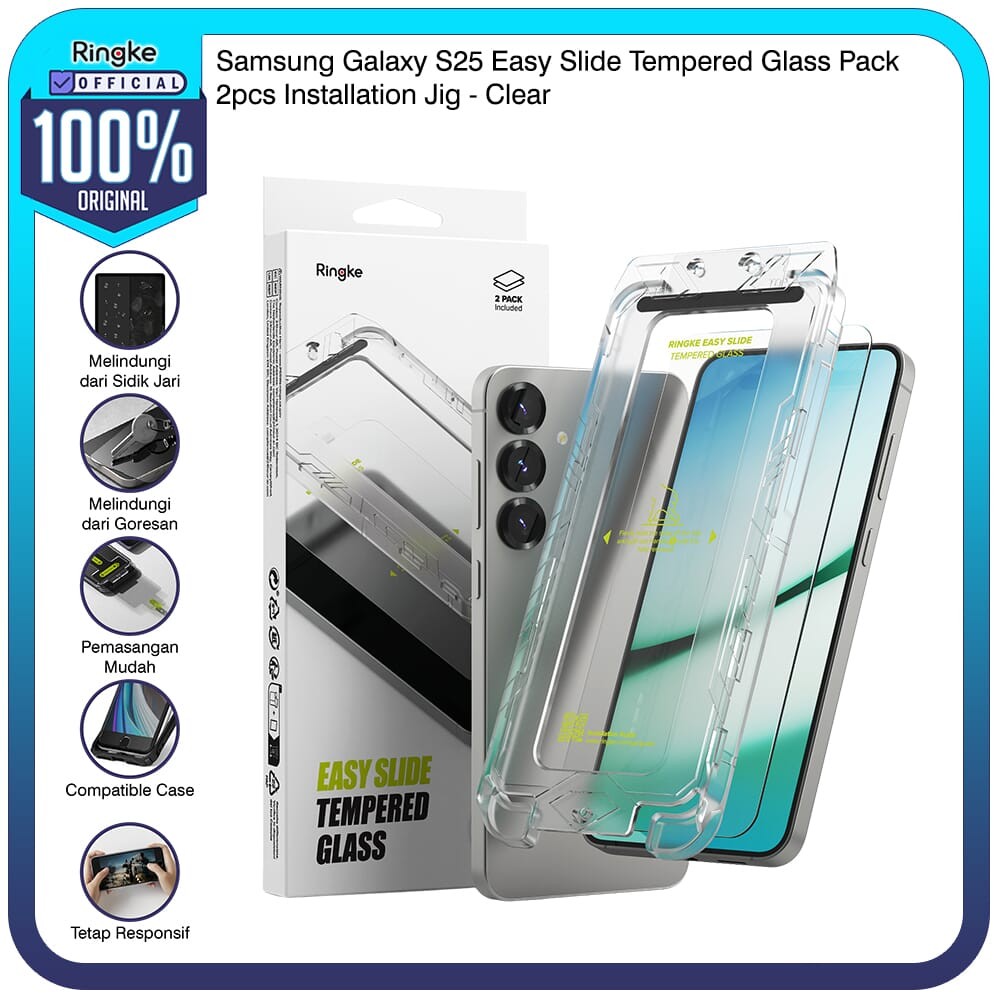 Jual Ringke Samsung S25 Easy Slide Tempered Glass Pack 2pcs ...