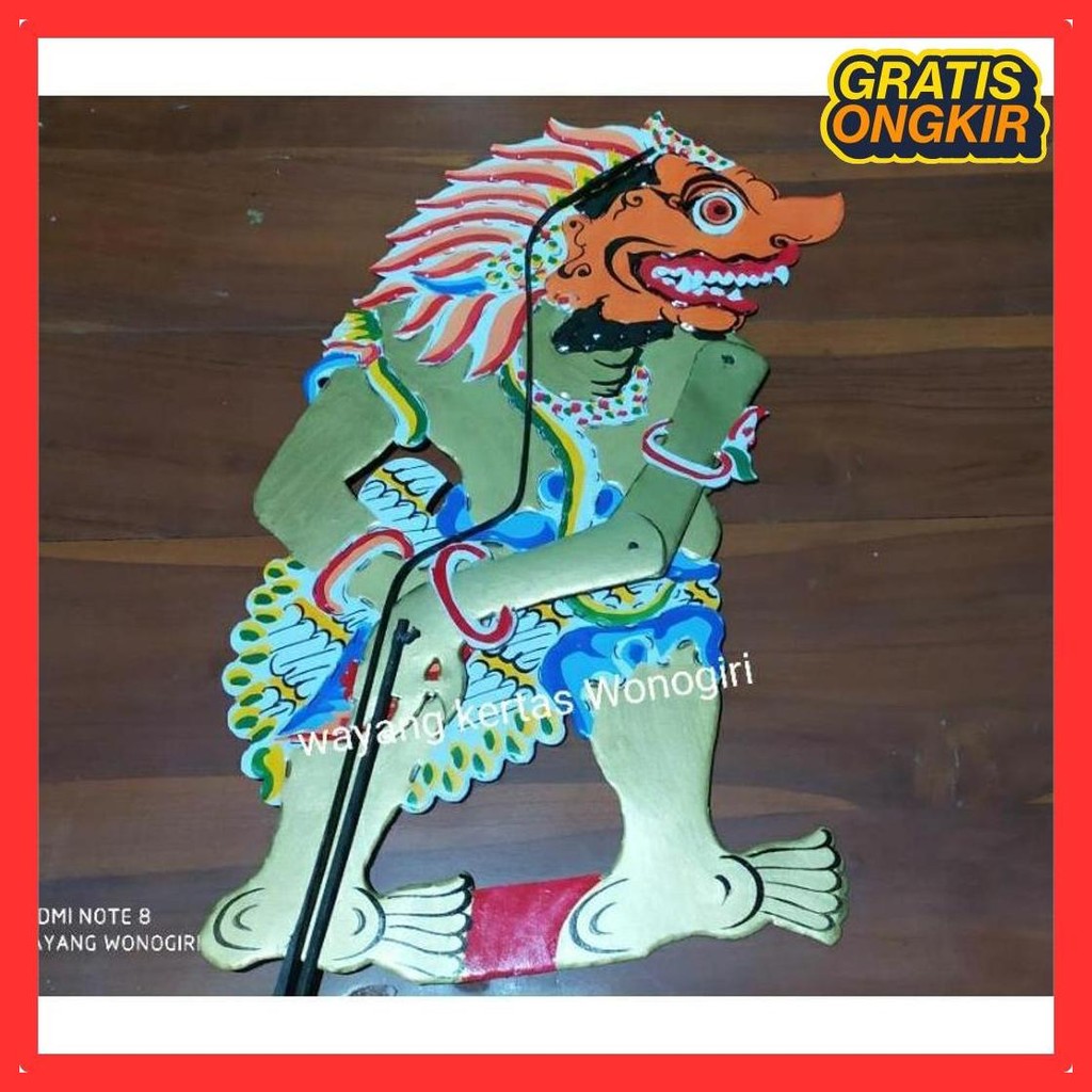 Jual Wayang Kulit Kertas Mainan Buto Rambut Geni/Babrah,-+57Cm New ...