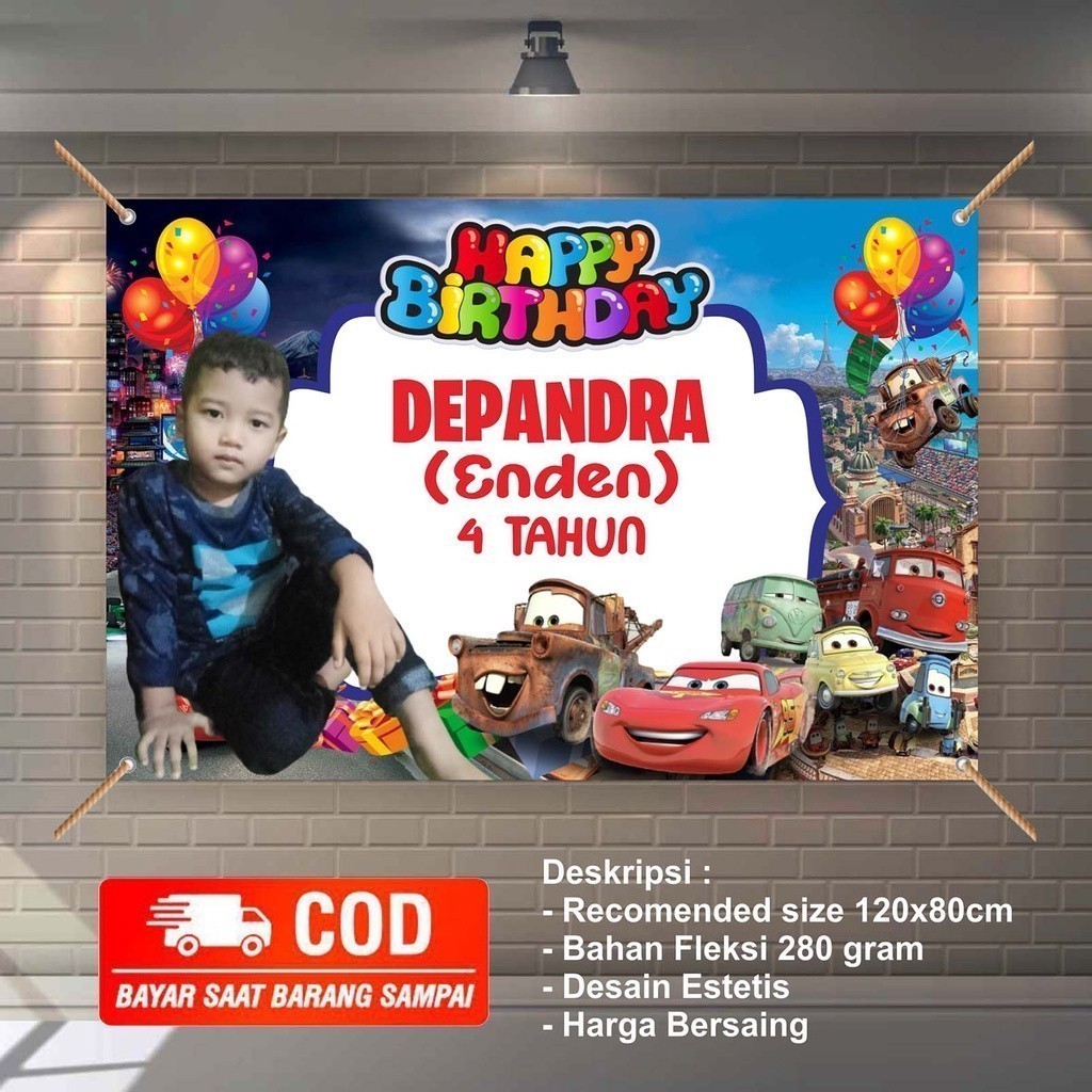 Jual Spanduk Banner Ulang Tahun Anak – Karakter Cars, Ukuran Besar ...