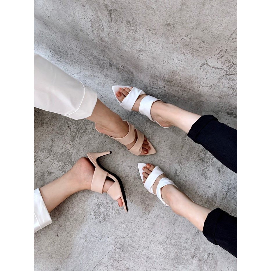Jual ATTERA - TYLA HEELS (DUSTYPINK/WHITE/BLACK) | Shopee Indonesia