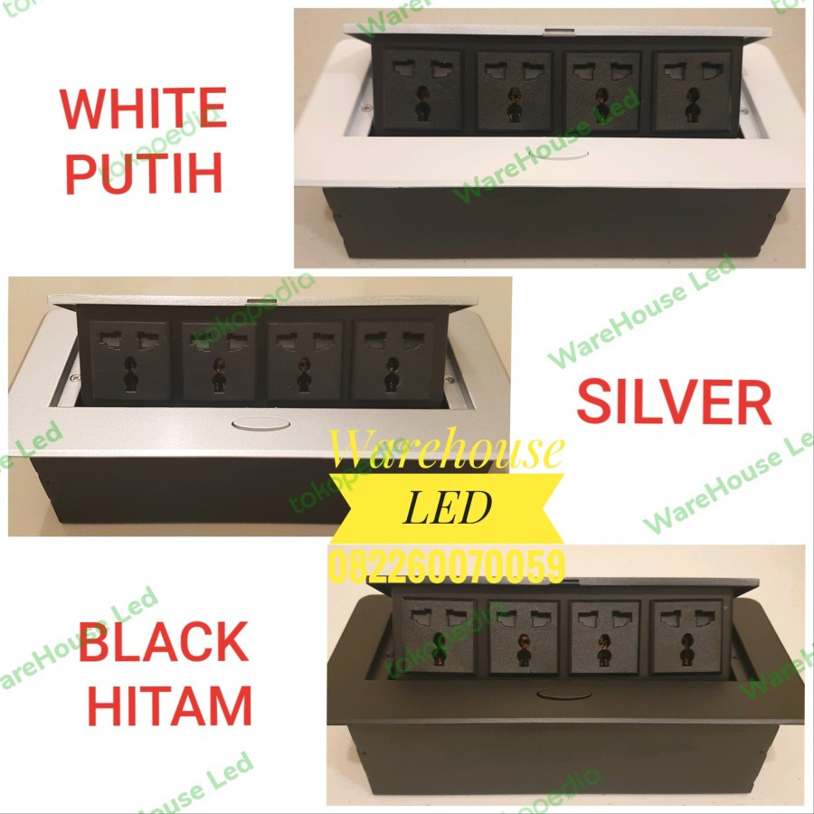 Jual Stop Kontak Meja Flip Up Stopkontak Table 4 Colokan 3Pin UNIVERSAL ...