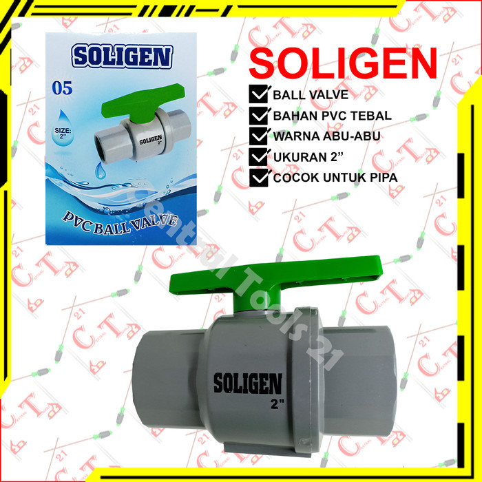 Jual Ball Valve Pvc Stop Kran Polos Tebal Ukuran 1" 11/4" 11/2" 2" Soligen | Shopee Indonesia