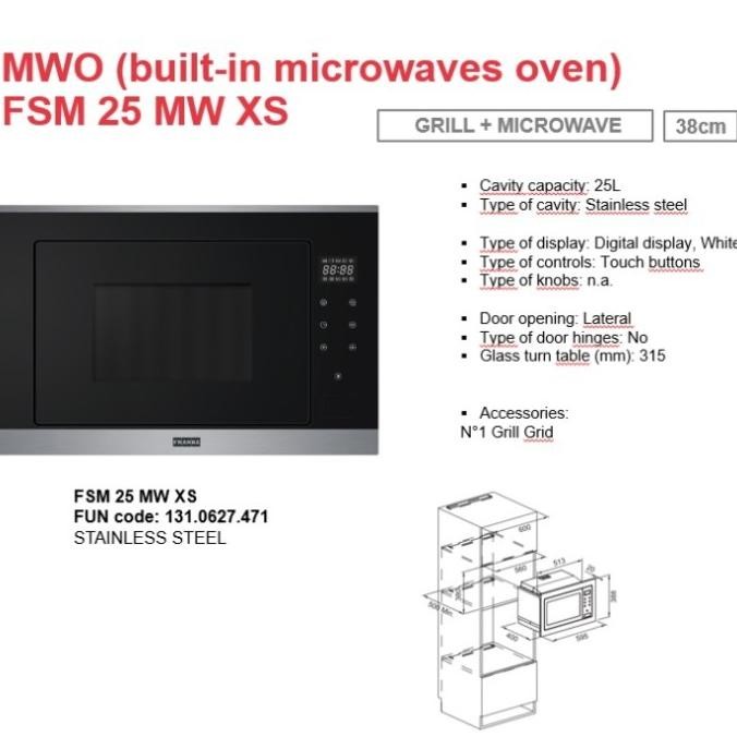 Jual FRANKE FSM 25 MW XS Microwave Oven Tanam | Shopee Indonesia