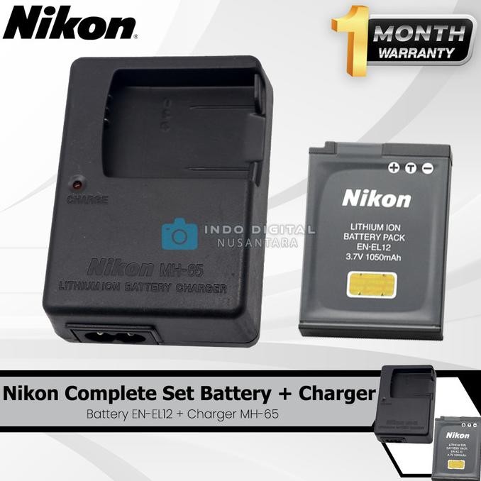 Jual PAKET BATERAI NIKON EN-EL12 + CHARGER MH-65 Terlaris | Shopee Indonesia