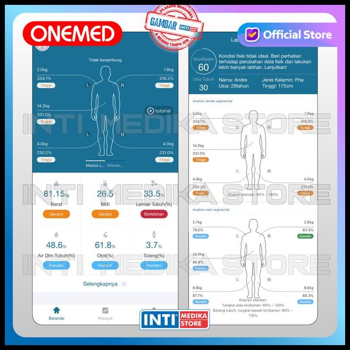 Jual Onemed - Timbangan Badan Bmi Body Fat 825 With Bluetooth Android / Ios | Smart Digital ...