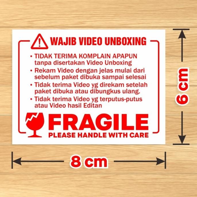 Jual Sticker Fragile Label Video Unboxing Stiker Pengiriman OlShop 6 x ...