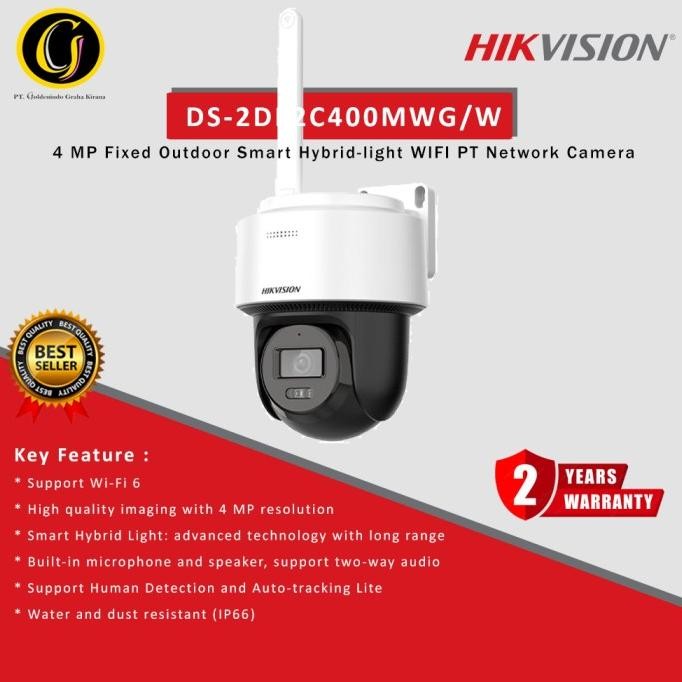 Jual Promo Ds-2De2C400Mwg/W - Hikvision Wifi Camera Ip 4Mp Mini Pt Smart Hybrid Light Wireless ...