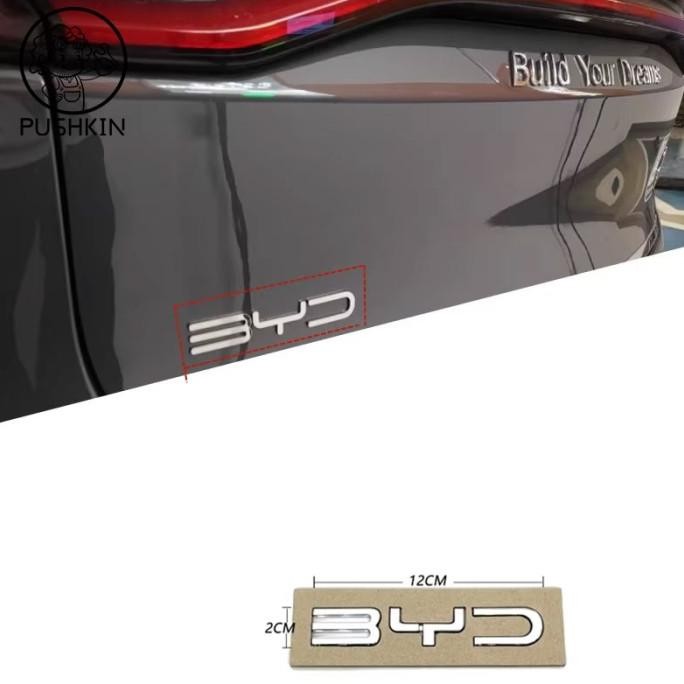 Jual 3D ABS Chrome Black Logo BYD Emblem Letters Stiker Car Trunk Badge ...