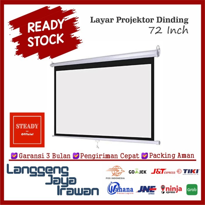 Jual Layar Proyektor Dinding Screen Projector Proyektor Wall Manual ...