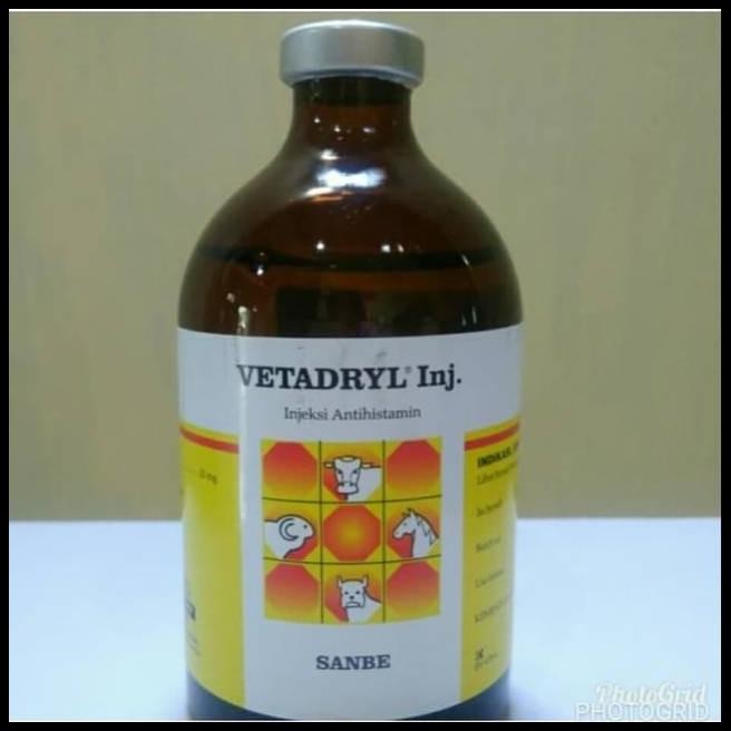 Jual Obat Anti Alergi Antihistamin Hewan (Vetadryl 100 Ml Injeksi ...
