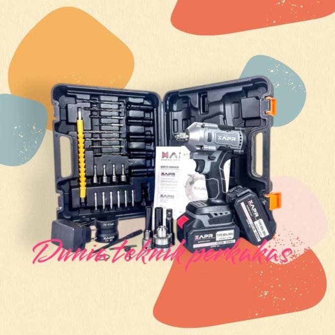 Jual IMPACT WRENCH APR AP 126 PROMAX 1000NM VERSI LENGKAP 2 BATERAI ...