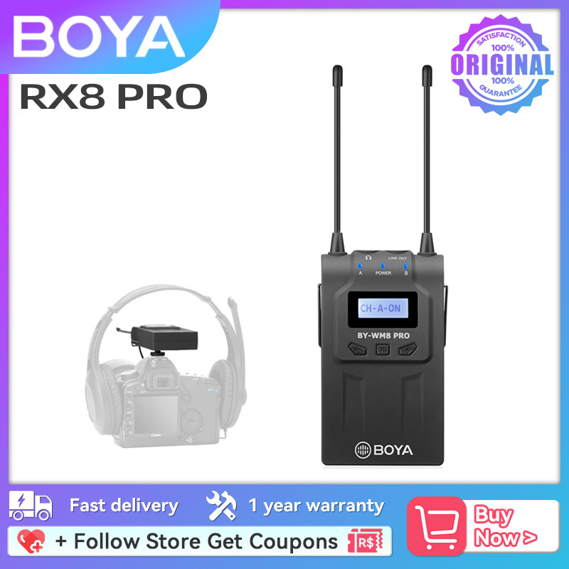 Jual BOYA RX8 PRO Dual-Channel Wiress Reiver Monitoring | Shopee Indonesia