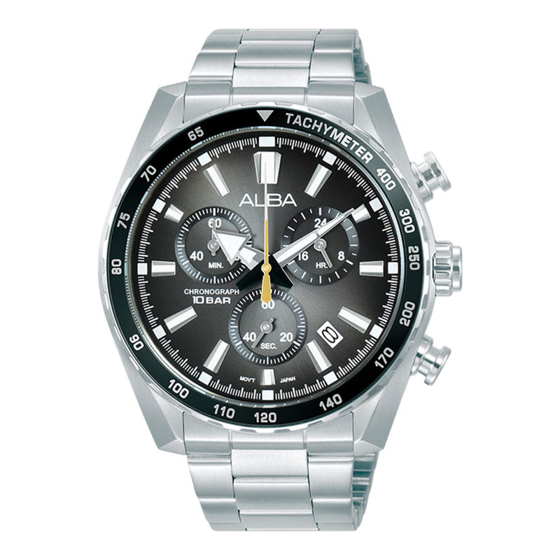 Jual Jam Tangan Pria Alba Signa AX7003X1 Men Chronograph Black Dial ...