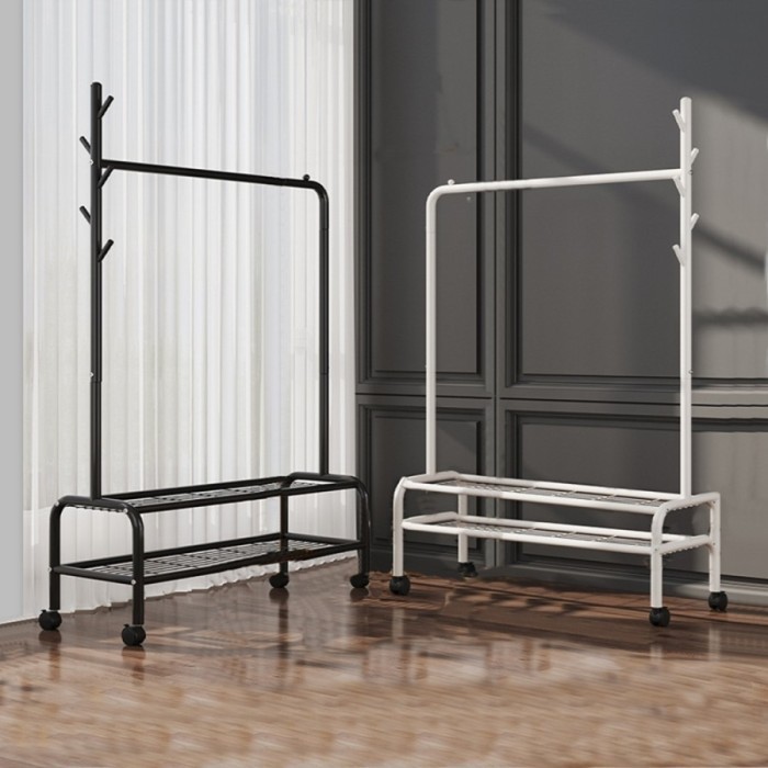 Jual LEMARI PAKAIAN BESI STAND HANGER RAK GANTUNGAN BAJU TAS SEPATU ...