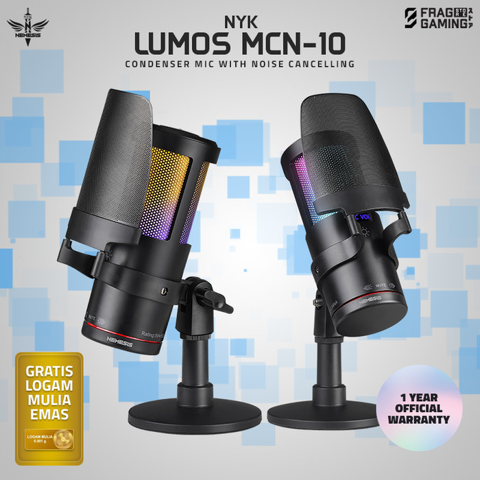 Jual NYK Nemesis Mic Condenser RGB with Noise Cancelling Nemesis LUMOS ...