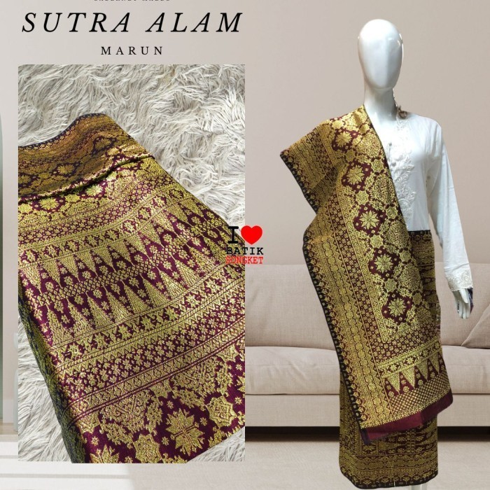 Jual Songket Sutra Alam Palembang Motif 2 Batak Medan Minang Lepus ...