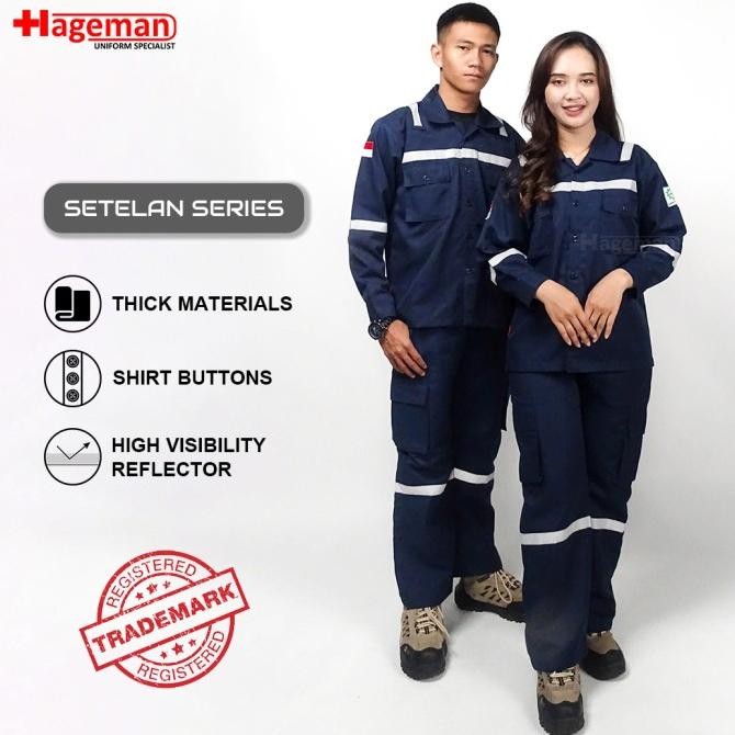 Jual Wearpack Safety Setelan / Wearpack Kerja Polos Warna Biru Dongker ...