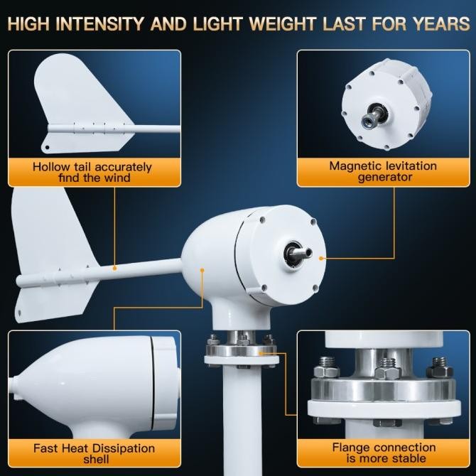 Jual 4000W Wind Turbine With Free Charging Controller Yacht Farm Family ...