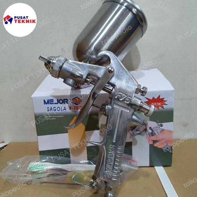 Jual Promo SPRAY GUN MEJOR SAGOLA F-75G GRAVITY SPET CAT TABUNG ATAS F ...
