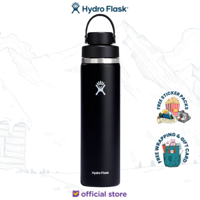 Jual Botol Minum Stainless Hydro Flask Wide Mouth Flex Chug Cap 24 oz / 710 ml Black | Shopee ...