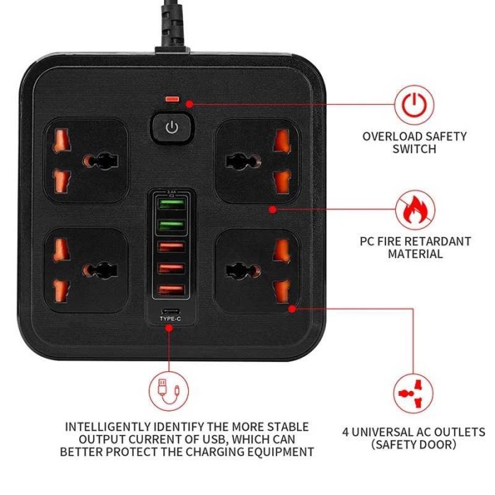 Jual Stop Kontak 3 Kaki + USB Terminal Listrik Travel Umroh Haji Luar ...